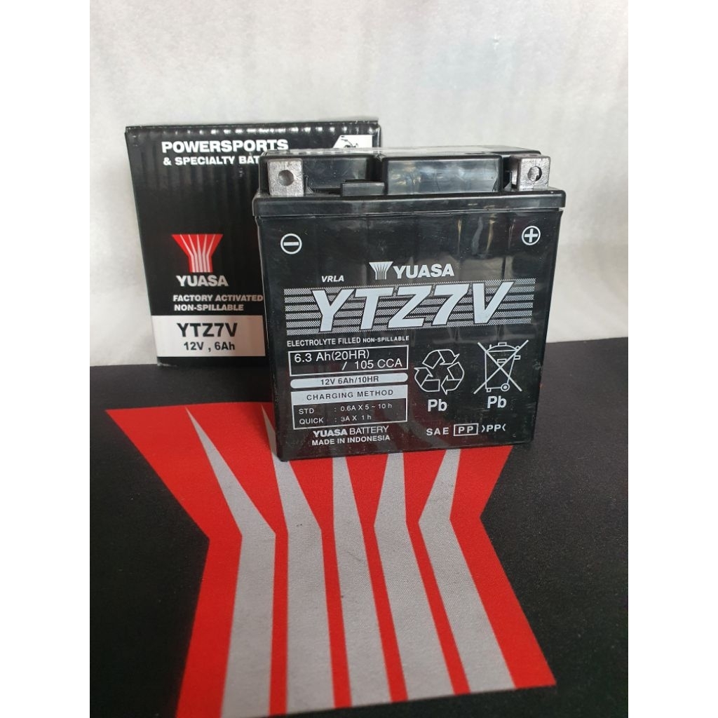 GENUINE YUASA BATTERY YTZ7V 12V, 6Ah for AEROX V1, TRI- CITY, NMAX V1 ...