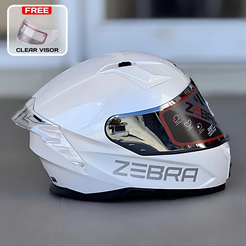 Zebra PARADIGM Two Tone Dual Visor Helmet Full Face For Motorcycle With ...