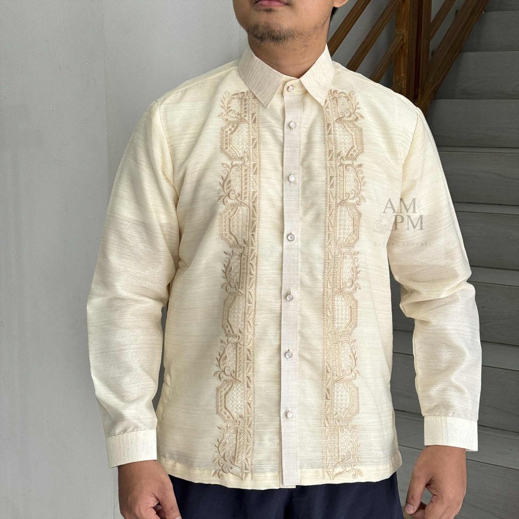 Long Sleeves Barong Tagalog Pinya Jusilyn Double Lining | Shopee ...