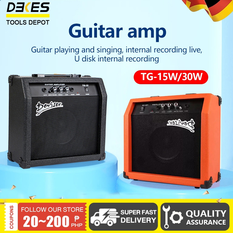 15/30/40W Electric Guitar Amplifier Electric Guitar Amp with Distortion Effects and Speakers ...