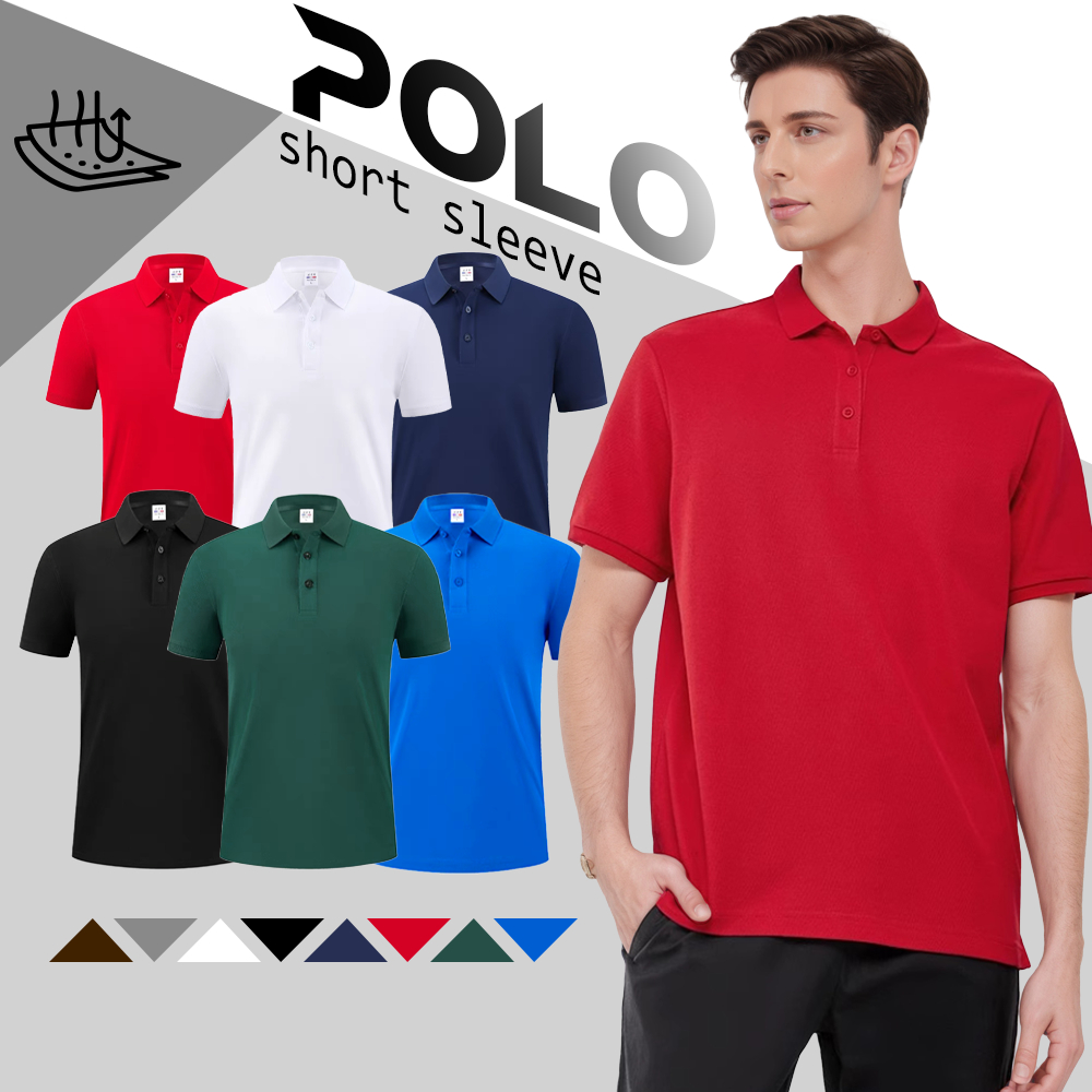 Basic unisex plain polo shirt multiple color business clothing pure ...