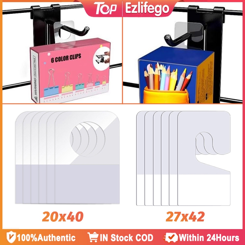 100Pcs Slot Hole Sticky Hang Tabs Clear Self Adhesive Hang Tabs Sticky ...