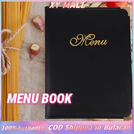 Black leather cover, high-end menu page, folder, bookshelf, flexible ...