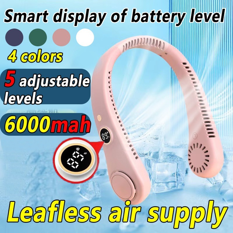 ⚡Manila 12H⚡Bladeless super strong wind cooling Neck fan portable fan ...