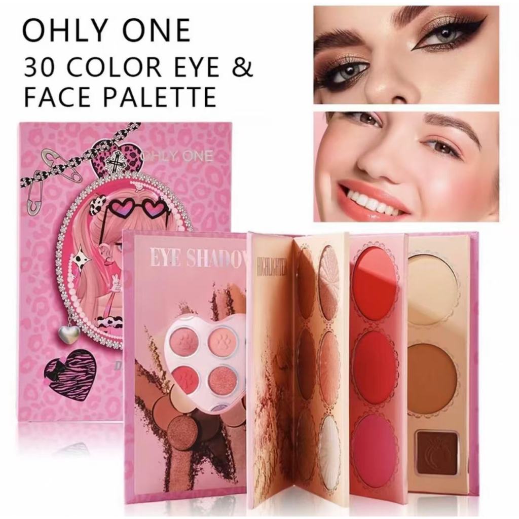 OHLY ONE Princess Pattern Eyeshadow Makeup Plate with 24 Eyeshadow, 6 ...