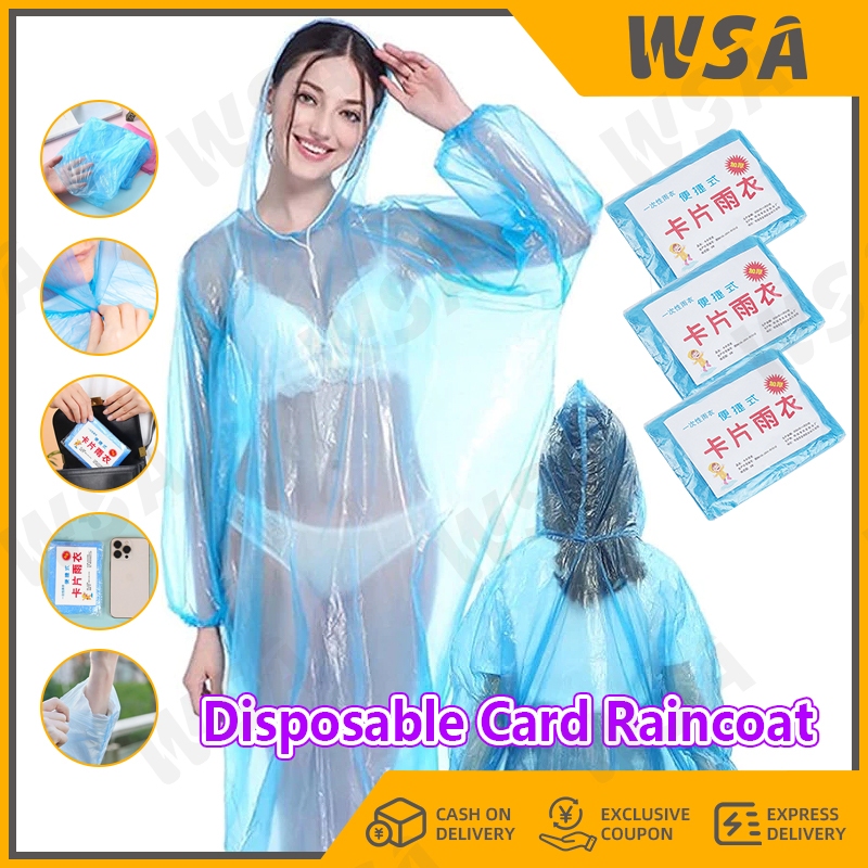 Disposable Card Rain Covering Portable Whole-Body Raincoat Heavyweight ...