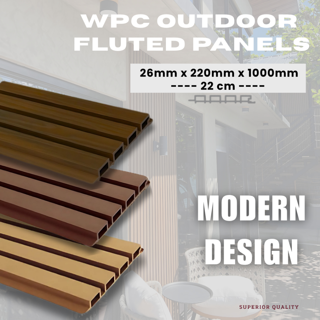 Waterproof WPC Fluted Wall Panel for Outdoor High Quality | Shopee ...