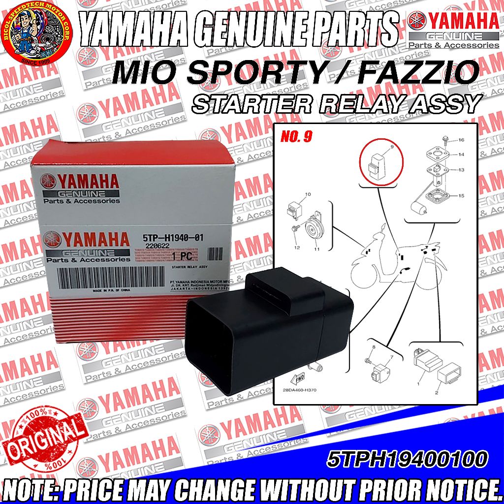 MIO SPORTY / FAZZIO STARTER RELAY ASSY (YGP) (Genuine: 5TP-H1940-01 ...