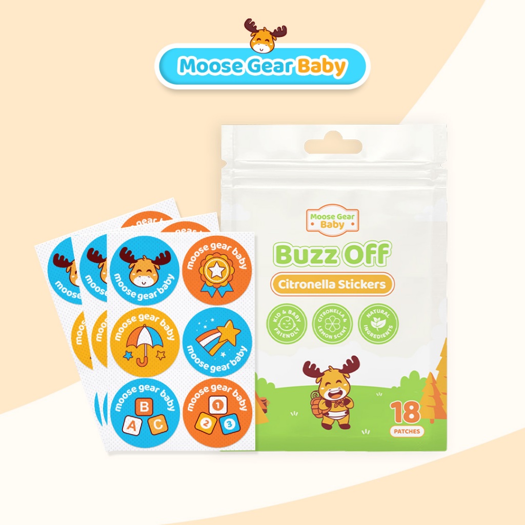 Moose Gear Baby Buzz Off 18Patches Citronella Sticker Patch Lemon Scent ...