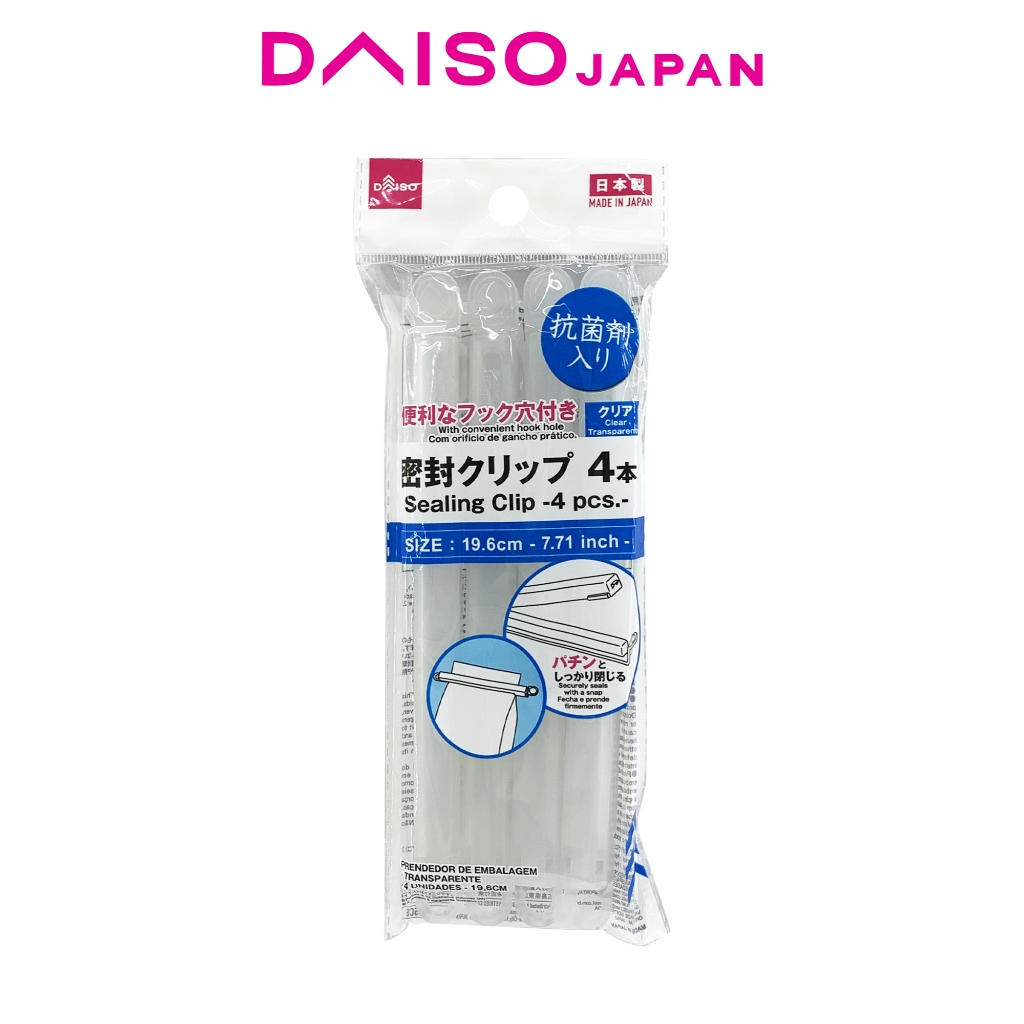 Daiso Clear Sealing Clips 19.6cm (4 pieces) | Shopee Philippines