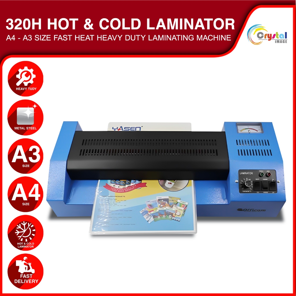 Yasen A3/A4 Heavy Duty Laminator (Hot/Cold/Reverse) 320H Laminating ...