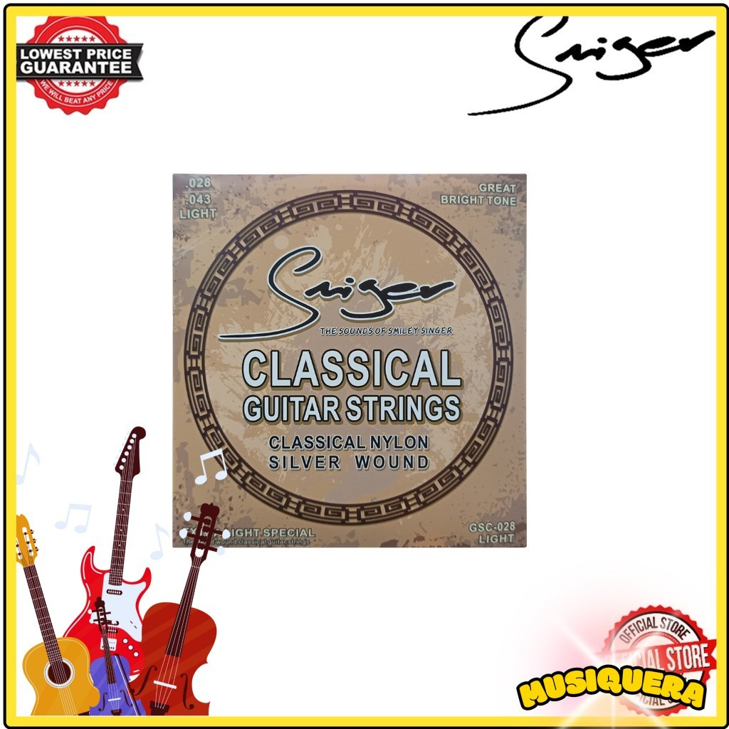 Smiger GSC-028 Classical Nylon Silver Wound Guitar String Set ...