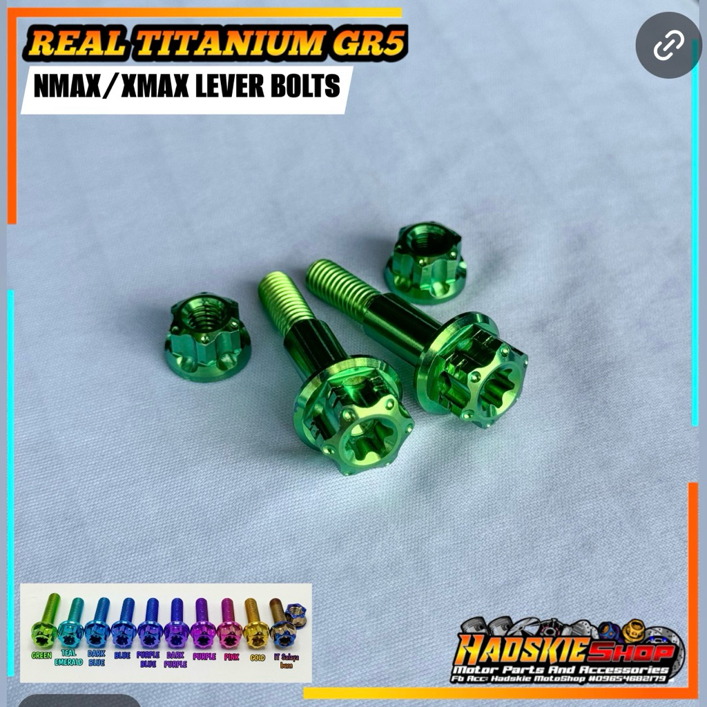 REAL TITANIUM GR5 YAMAHA XMAX/NMAX/ADV/PCX LEVER BOLTS WITH NUT SET ...