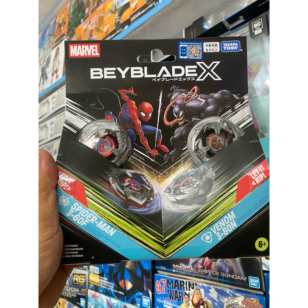 Beyblade X COLLAB Marvel spider-man 3-60f venom 3-80N(Bankee) | Shopee ...