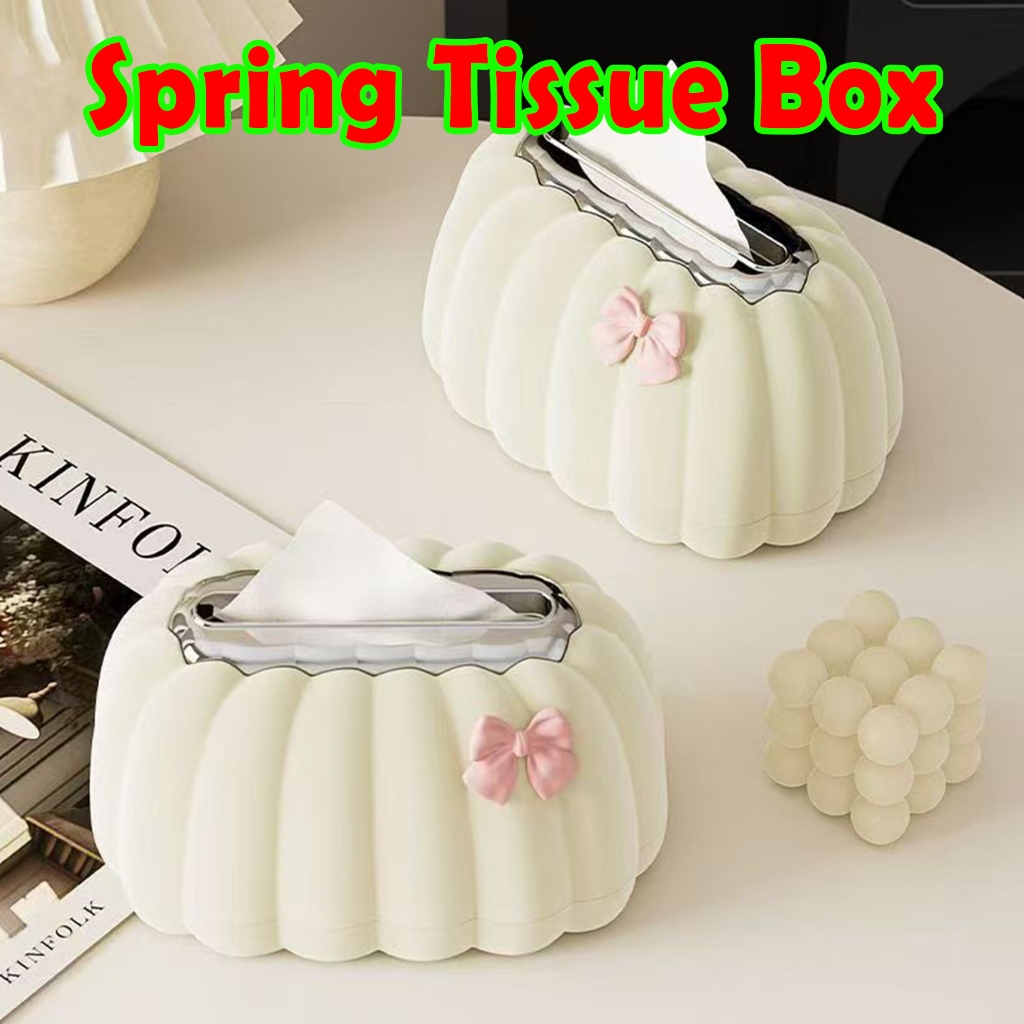Pumpkin Spring Tissue Box Minimalist Flocked Tissue Box Holder living ...
