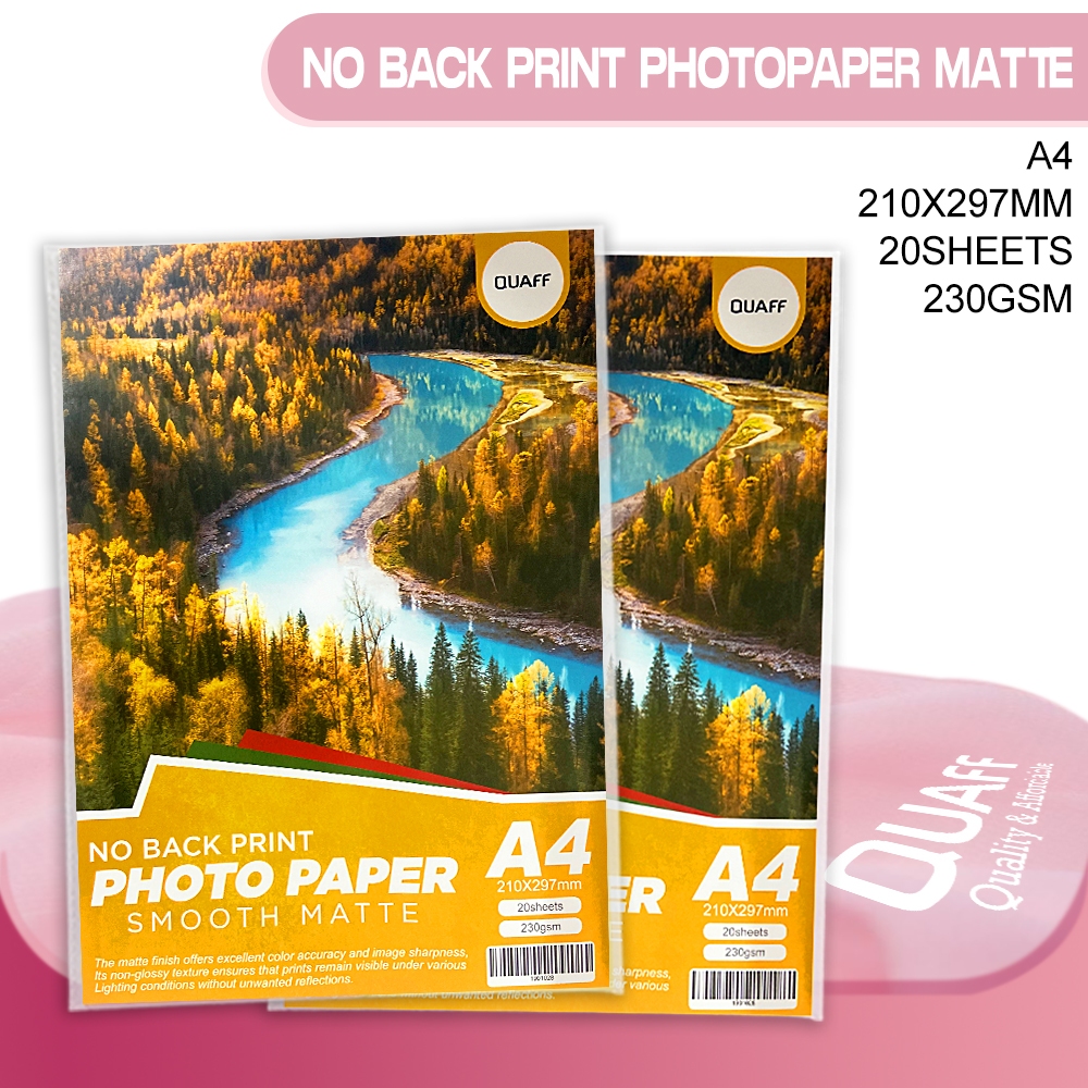 QUAFF Tree Type Photo Paper Inkjet Paper 230gsm (Matte) - 20sheets per ...