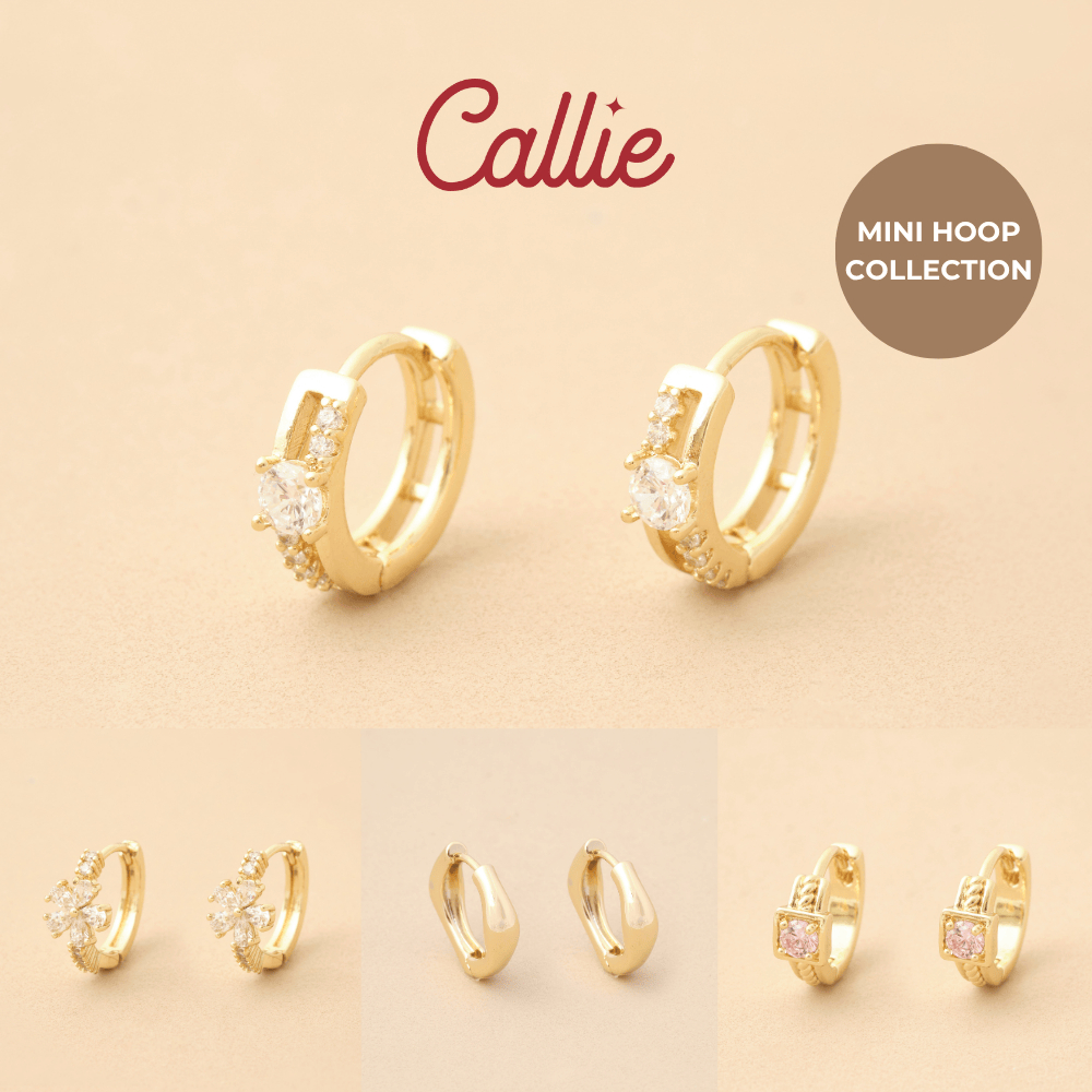 Callie 14k Gold Plated Everyday Mini Ear Huggies Earrings Collection ...