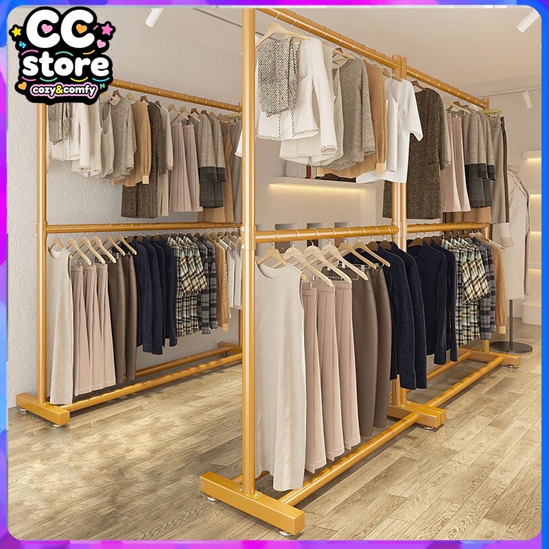 Double Layer Clothes rack Strong Steel Organizer Rack Clothes rack ...