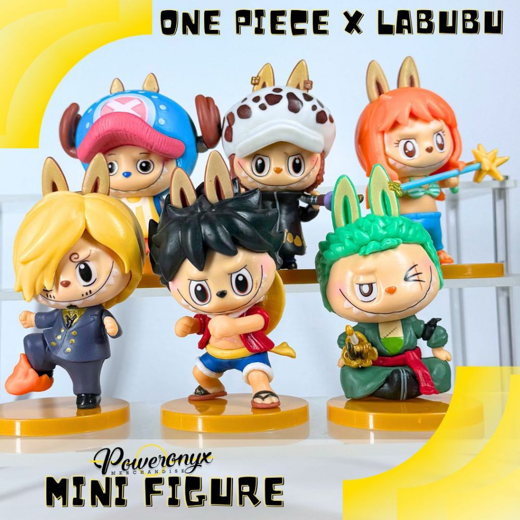 One Piece x Labubu Luffy Zoro Sanji Chopper Nami Trafalgar Law Mini ...