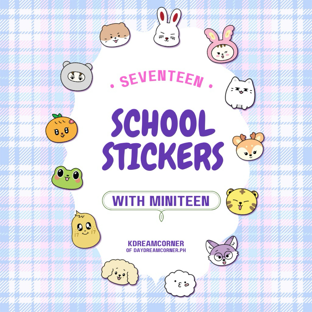Miniteen seventeen school stickers name section student | Shopee ...