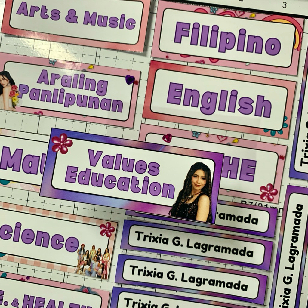 BINI SUBJECT LABEL and NAME LABEL STICKER for Books and Notebooks ...