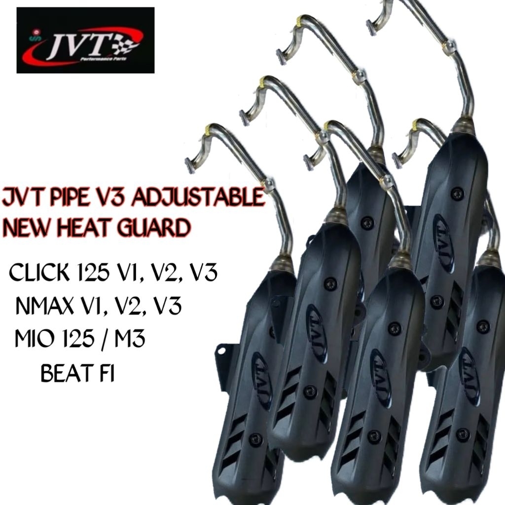 JVT EXHAUST PIPE V3 adjustable NEW HEAT GUARD for Click v1, v2, v3 Beat ...