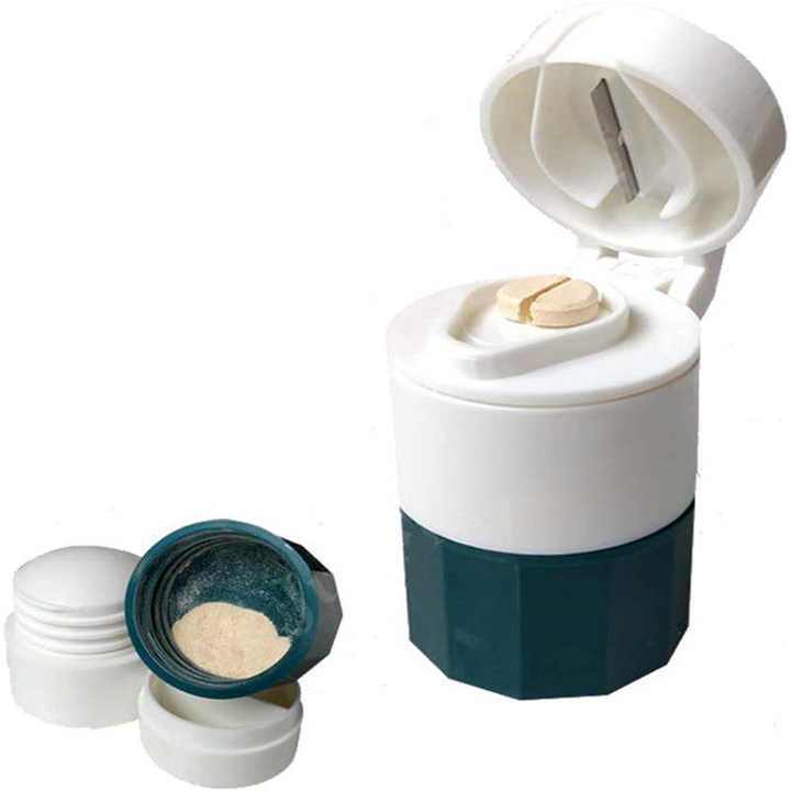 Mini Pill Box Pill Crusher Container Tablet Cutter Storage Box | Shopee ...