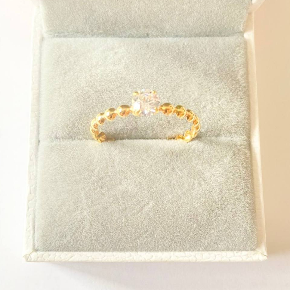 Pawnable 18K Gold Russian Diamond Bubble Ring | Shopee Philippines