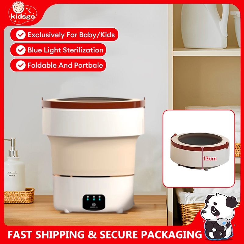 9 Liter Foldable Mini Automatic Washing Machine For Kids Blue Light ...