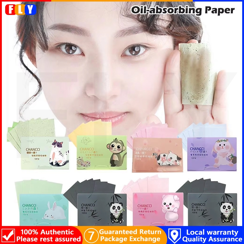 100PCS Face Natural Oil Absorbing Paper Green Tea Bamboo Charcoal ...