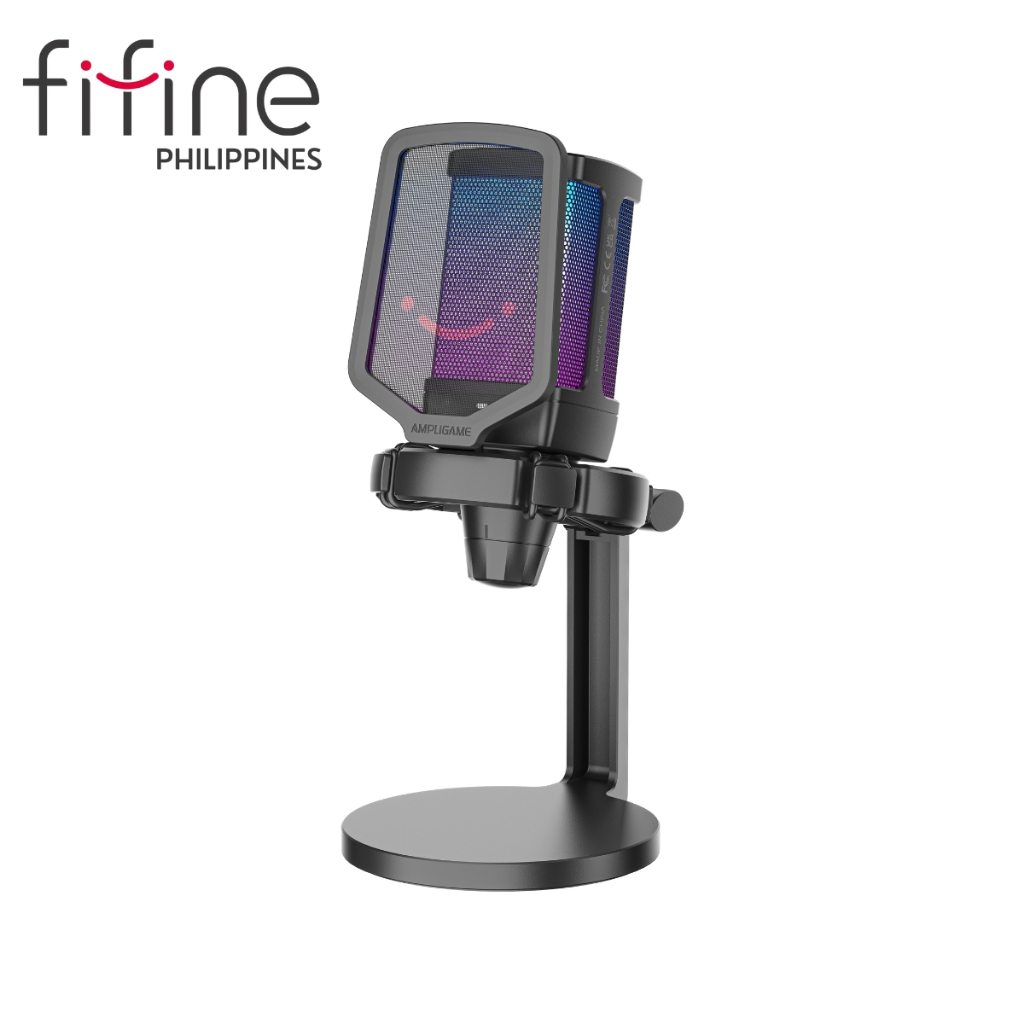 FIFINE AmpliGame Q6 RGB Noise Cancelling Gaming Microphone Cardioid ...