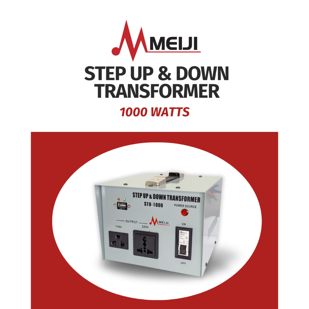 Meiji Step Up-Down Transformer 1000 Watts Transformers 500 Watts Dual ...