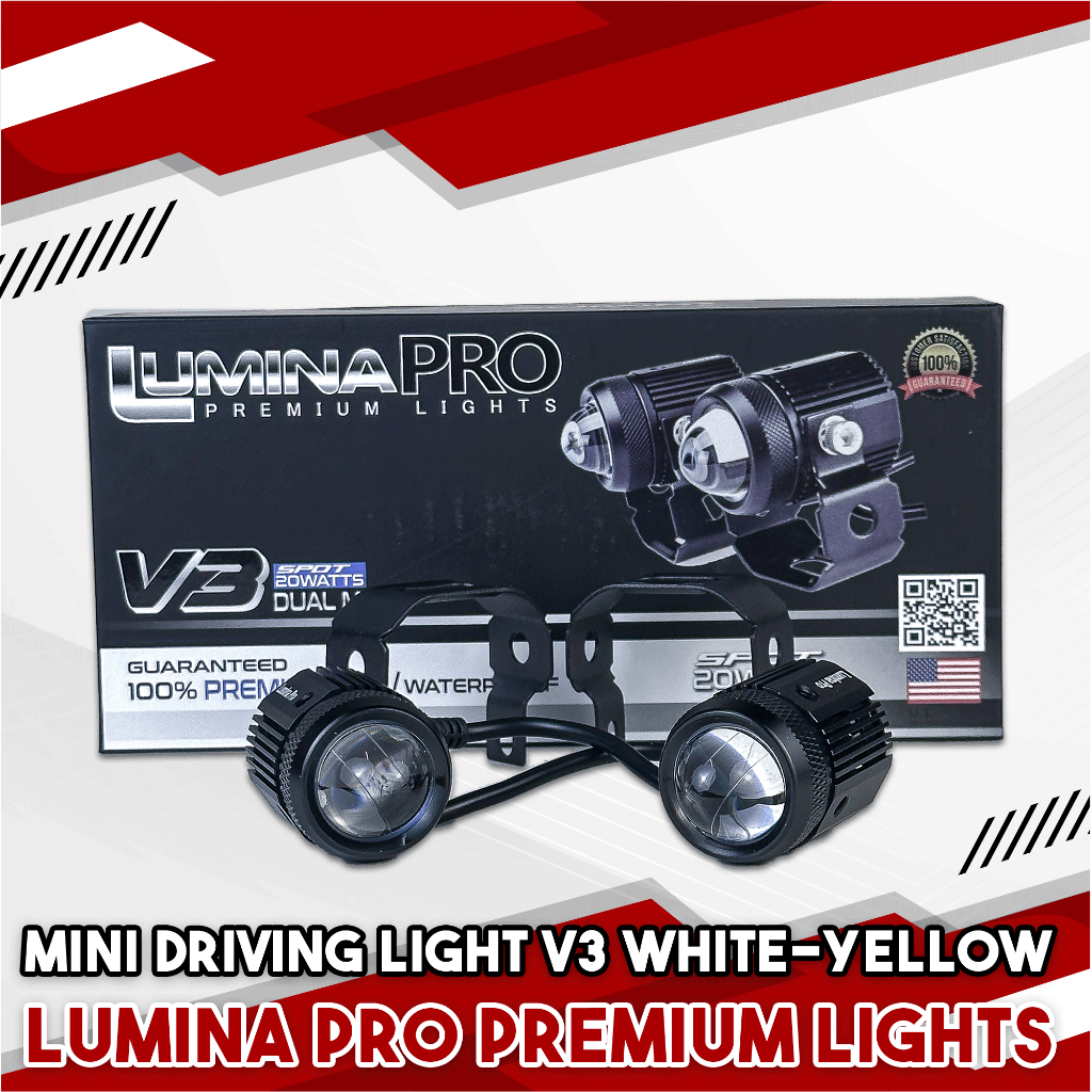 LUMINA PRO MINI DRIVING LIGHT V3 WHITE-YELLOW | Shopee Philippines