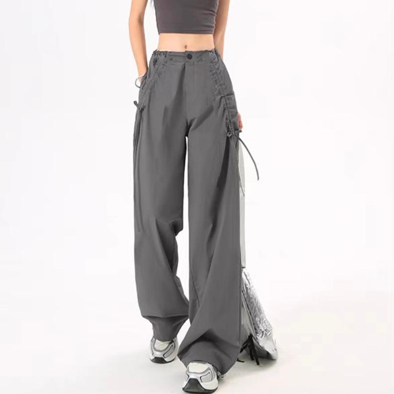 Kinwoo High Waist Bow Drawstring Two-Way Cargo Pants | Shopee Philippines
