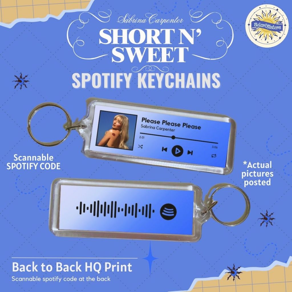 Fanmade Sabrina Carpenter Short N' Sweet Inspired Spotify Keychain ...