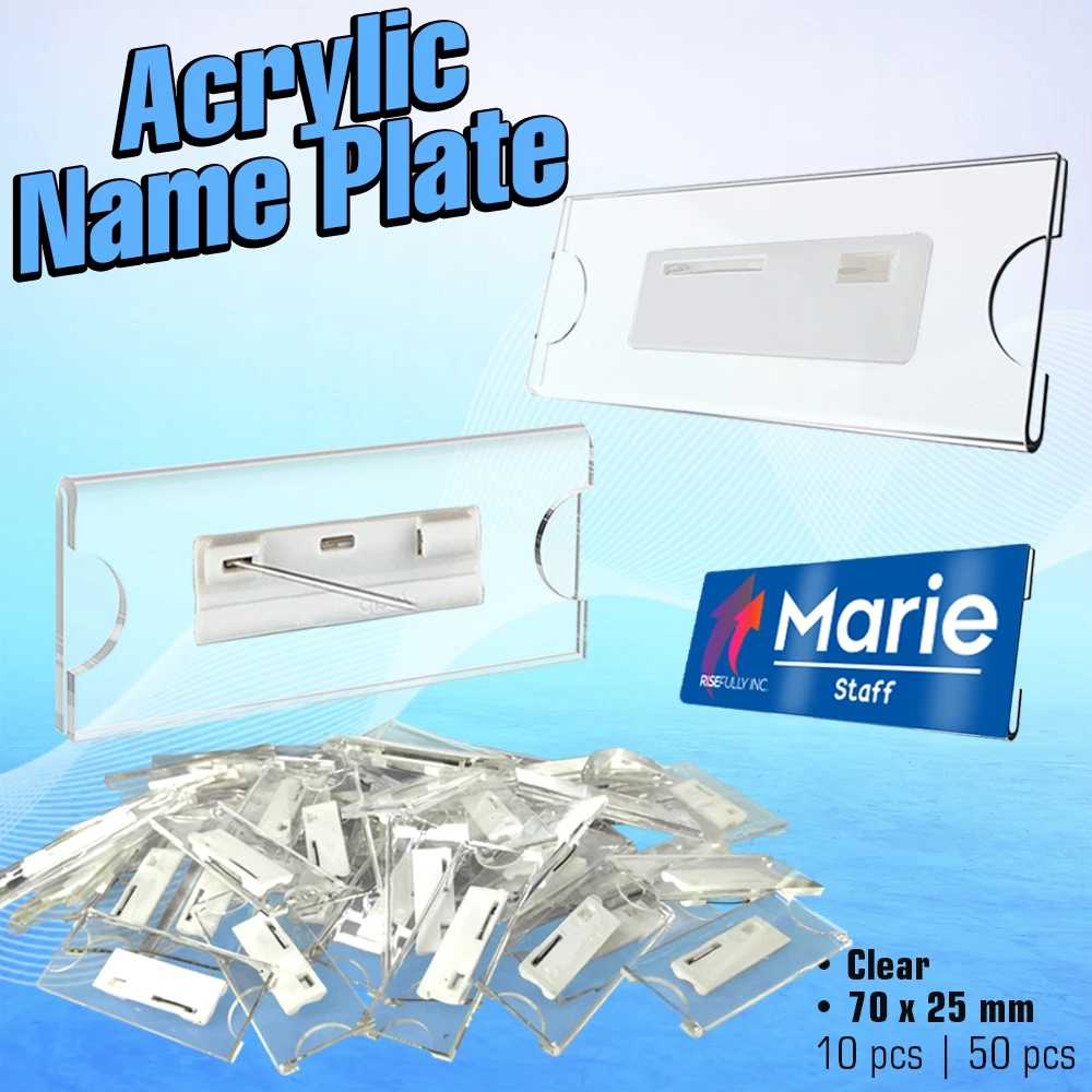 (50PCS) 70x25mm Acrylic Name Plate Photo Insert Blank | Shopee Philippines