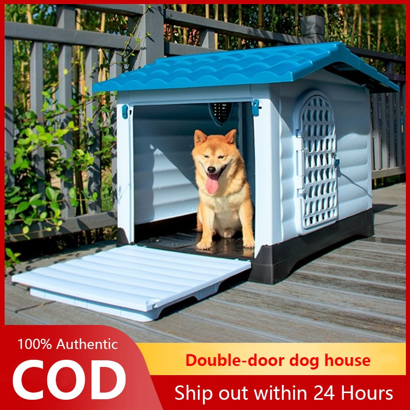 Outdoor dog house with double door design Large dog house cat house ...