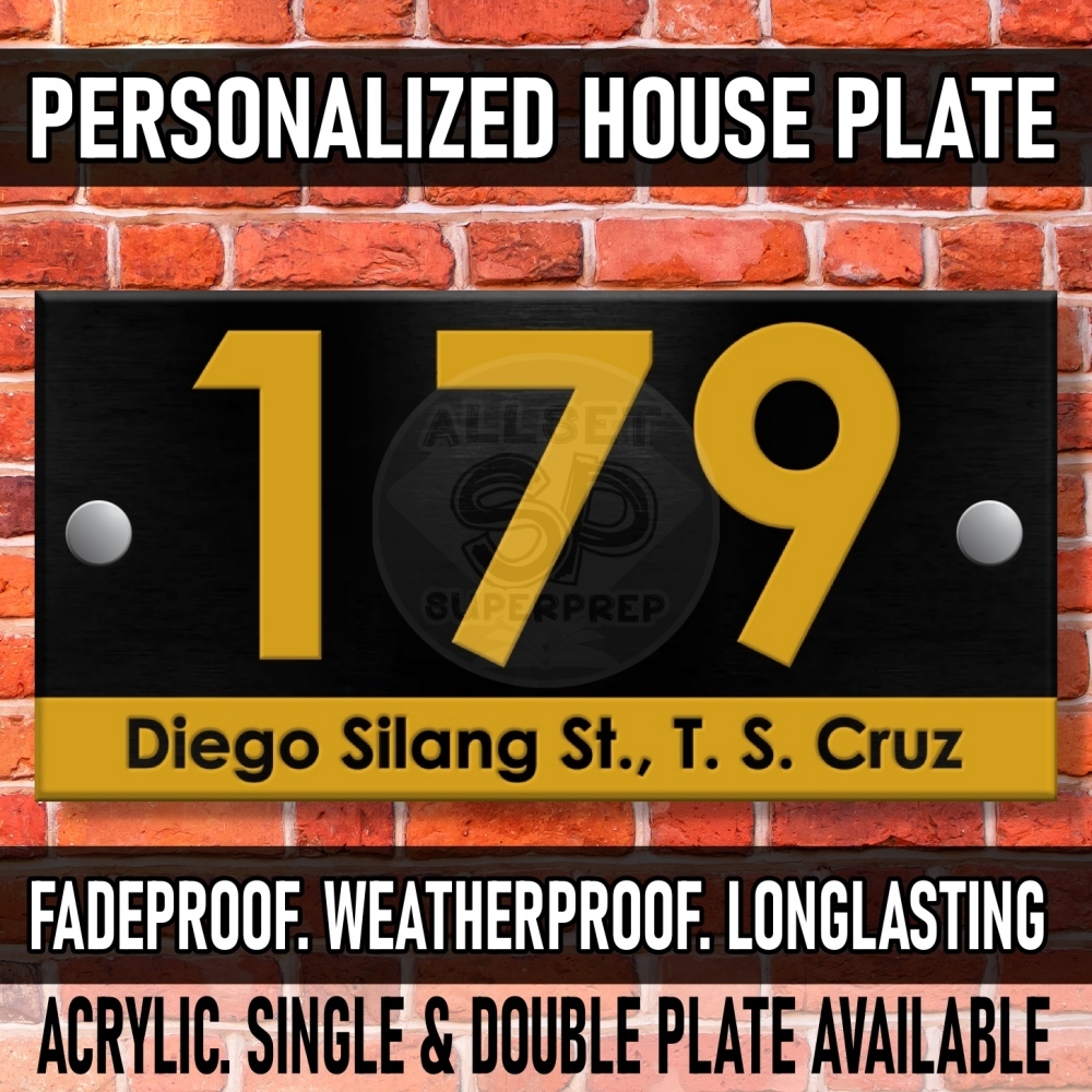 PERSONALIZED HOUSE ADDRESS PLATE Design 1| House Number Sign Block Lot ...
