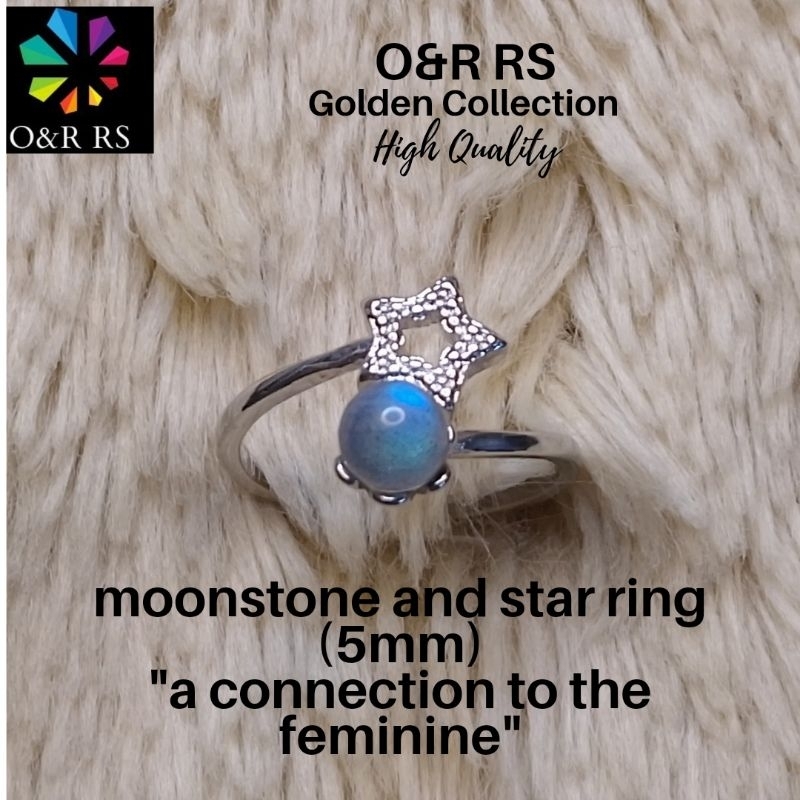 O&R RS moonstone and star ring(5mm) | Shopee Philippines