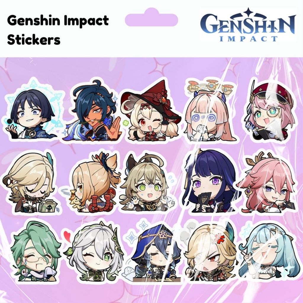 Genshin Impact Emote Stickers - Mondstadt Liyue Inazuma Sumeru Fontaine ...
