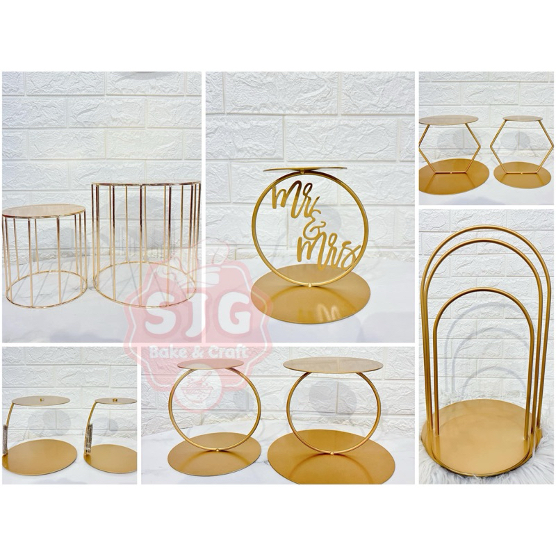 Cake Separator Stand Gold Arc Round Hexa | Shopee Philippines
