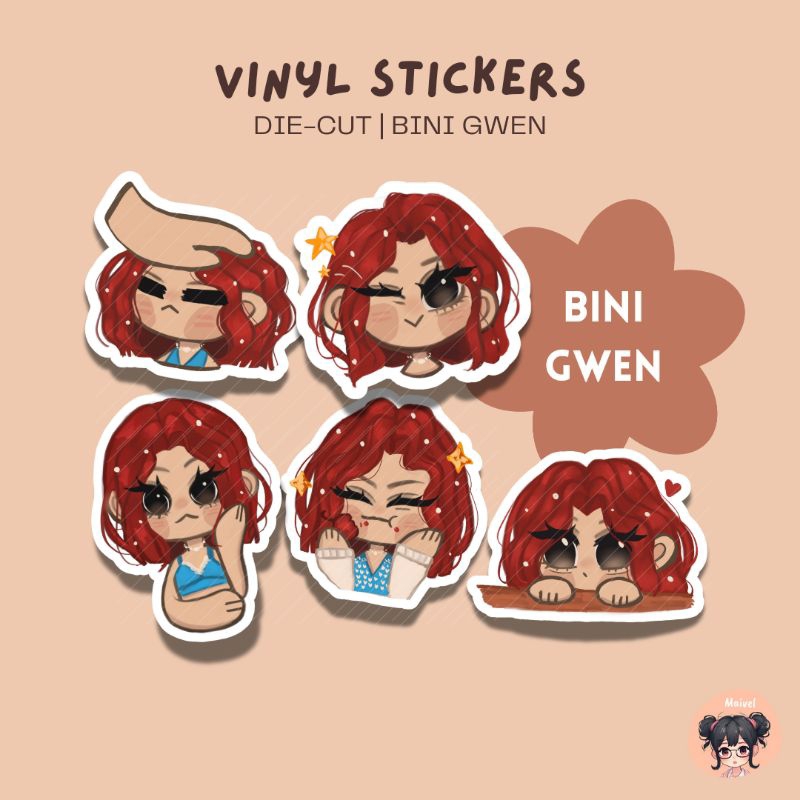 BINI Gwen Inspired Vinyl Stickers Cute Waterproof P-pop Stickers for ...