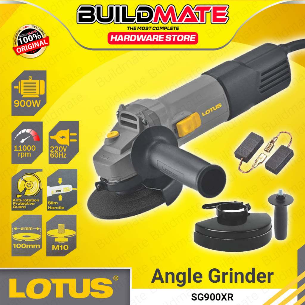BUILDMATE Lotus 900W Angle Grinder 4" Inch Electric Polishing and ...