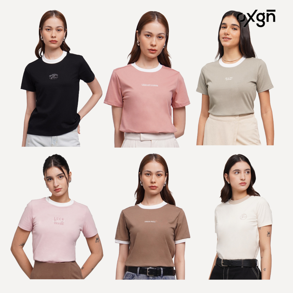 OXGN Ringer Graphic T-Shirt Collection For Women | Shopee Philippines