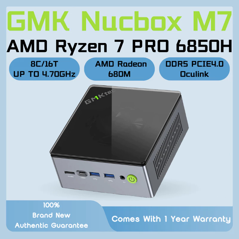 GMK NucBox M7 MINI PC AMD Ryzen 7 Pro 6850H DDR5 PCIE4.0 Oculink WIFI6 ...