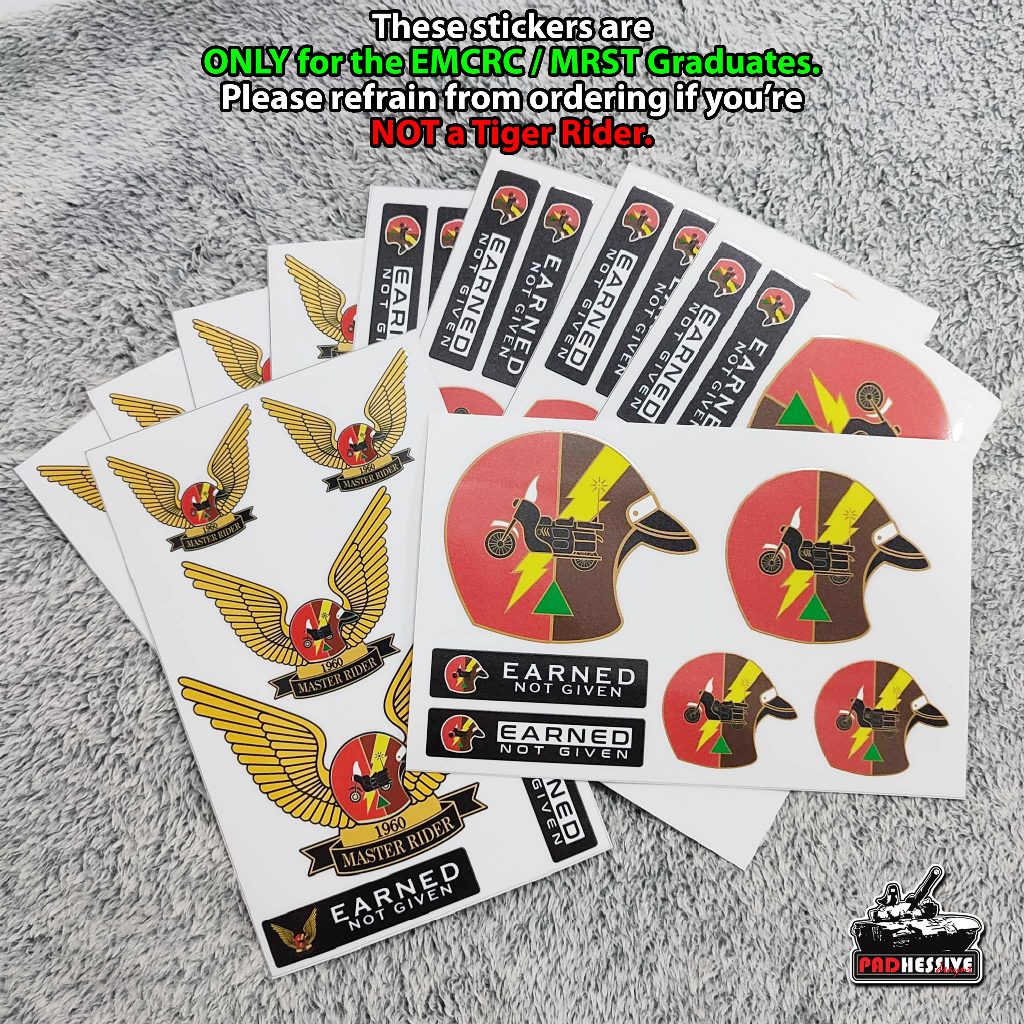 NON-FADE WATERPROOF UV PRINT STICKER FOR MASTER TIGER RIDER PADHESSIVE ...