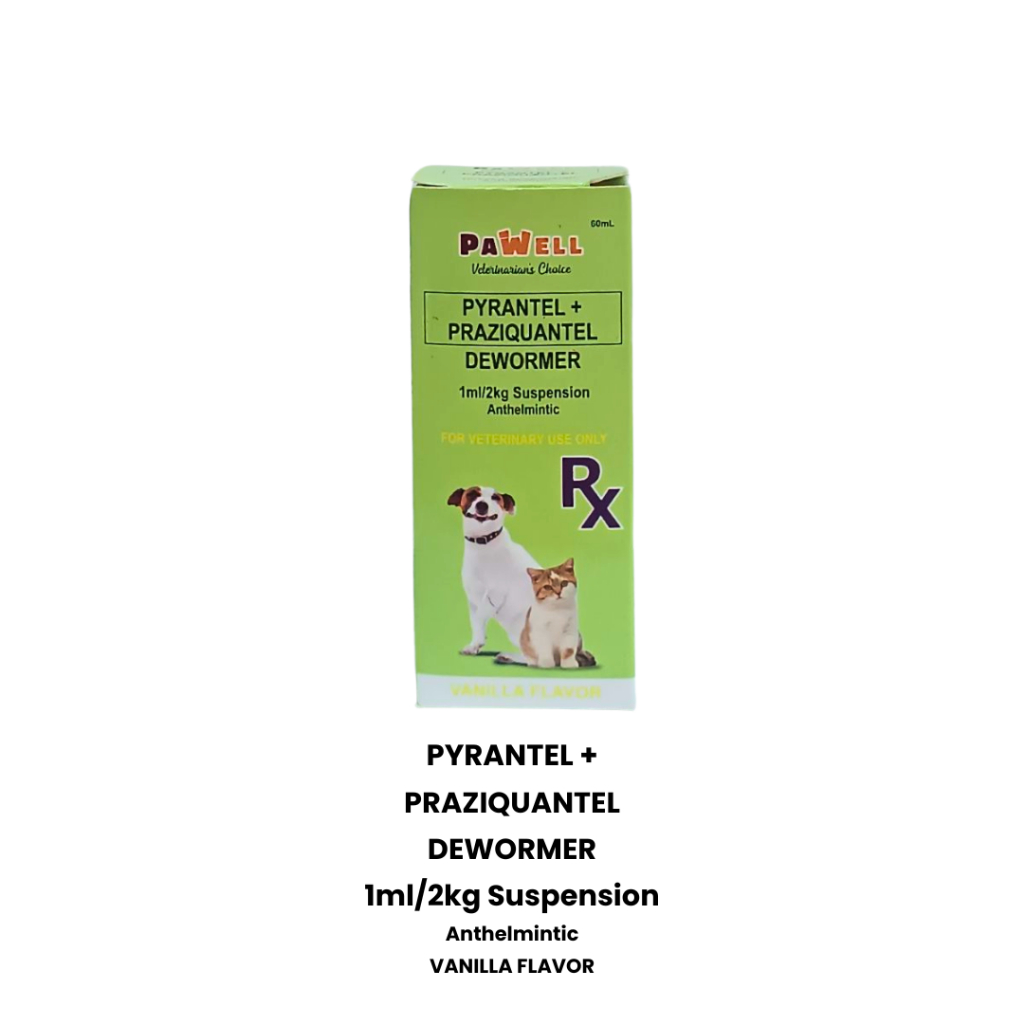 PaWell Pyrantel + Praziquantel Dewormer 1ml/2kg Suspension Anthelmintic ...