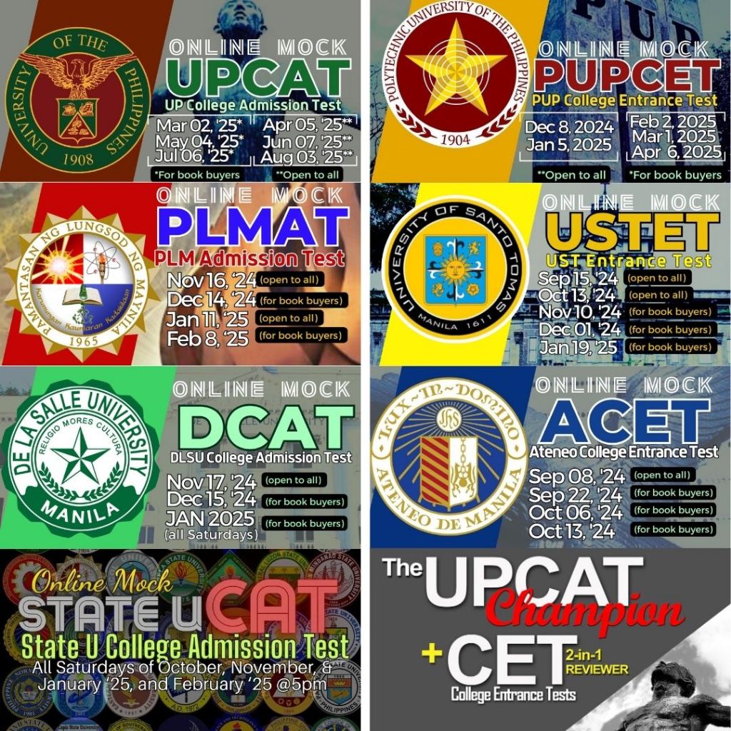 UPCAT, PUPCET, USTET, DCAT, ACET, PLMAT & CET Reviewer - The Ultimate 2 ...