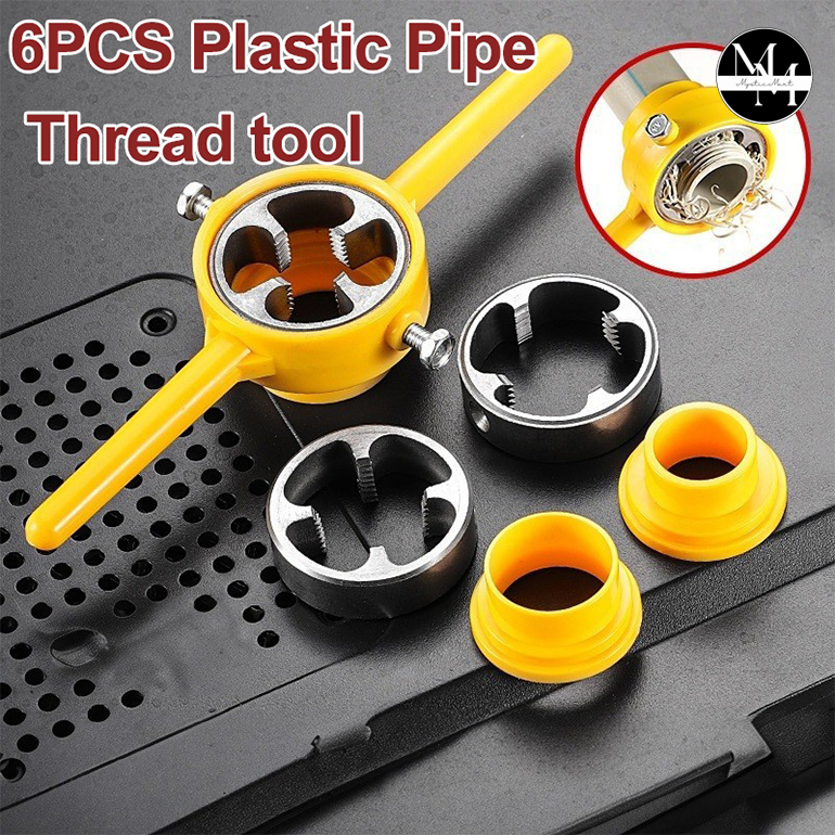 6pcs PVC Pipe Threader NPT Thread Tap Die Set Powerful 1/2 3/4 1 Inch ...