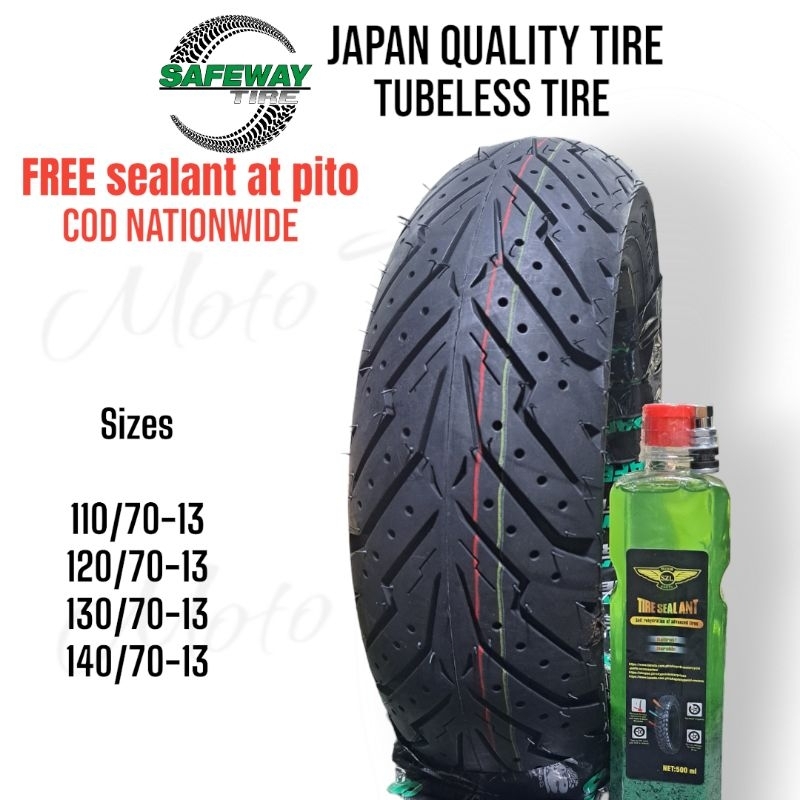 TUBELESS TIRE SIZE 13 SAFEWAY BRAND SF306 FOR NMAX V1 V2,PCX,ADV,RUSI ...